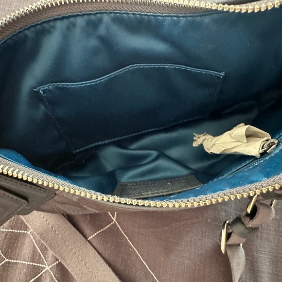 Coach | Bags | Coach Vintage Slate Blue Metallic Nylon Handbag | Poshmark